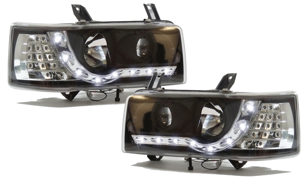 VW Transporter T4 Dark Devil Eyes front lights -KM-Parts-