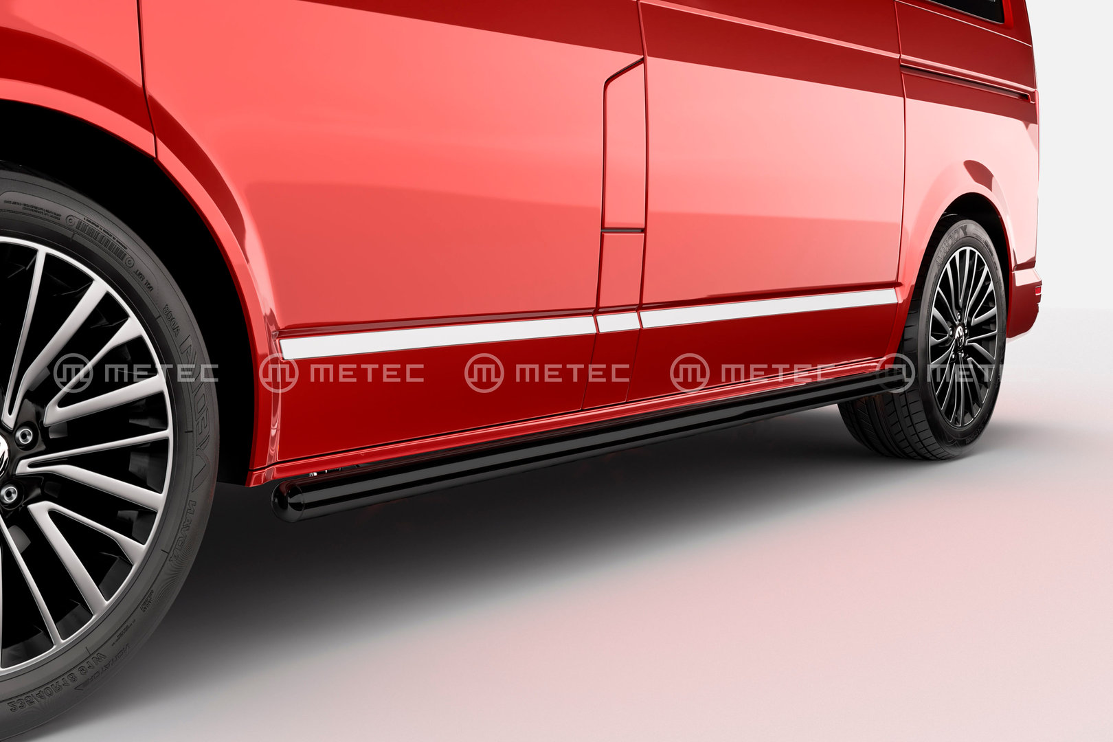 VW Transporter T6 Black side bars S-liner (Metec) -sidebars VW T6