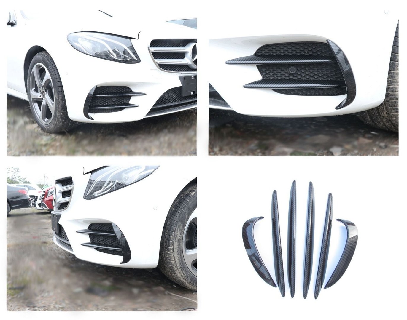 M-B W213 AMG-line front bumper air guides (carbon) - KM-Parts