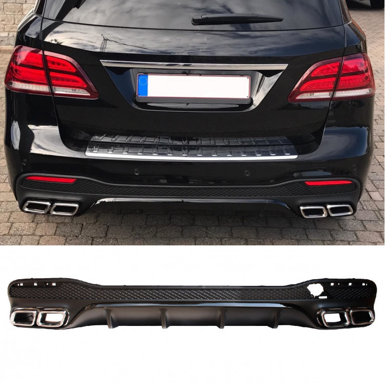 M-B GLE W166 Rear diffuser with chrome pipe ends - GLE diffuser