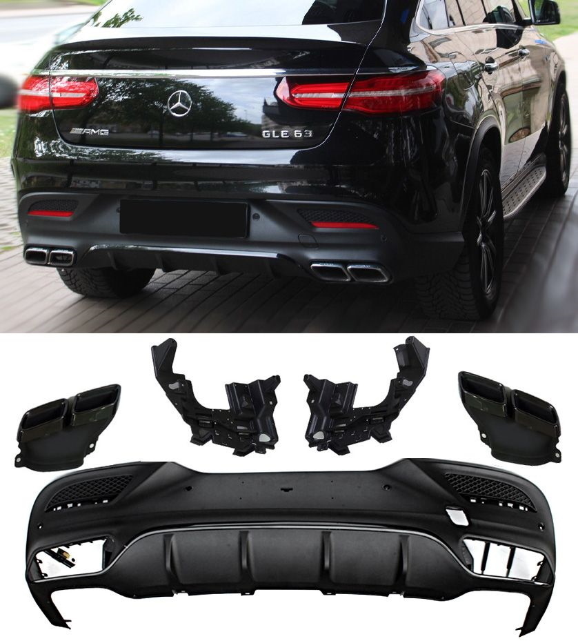 M-B GLE Coupe C292 Rear diffuser with black exhaust tips - GLE
