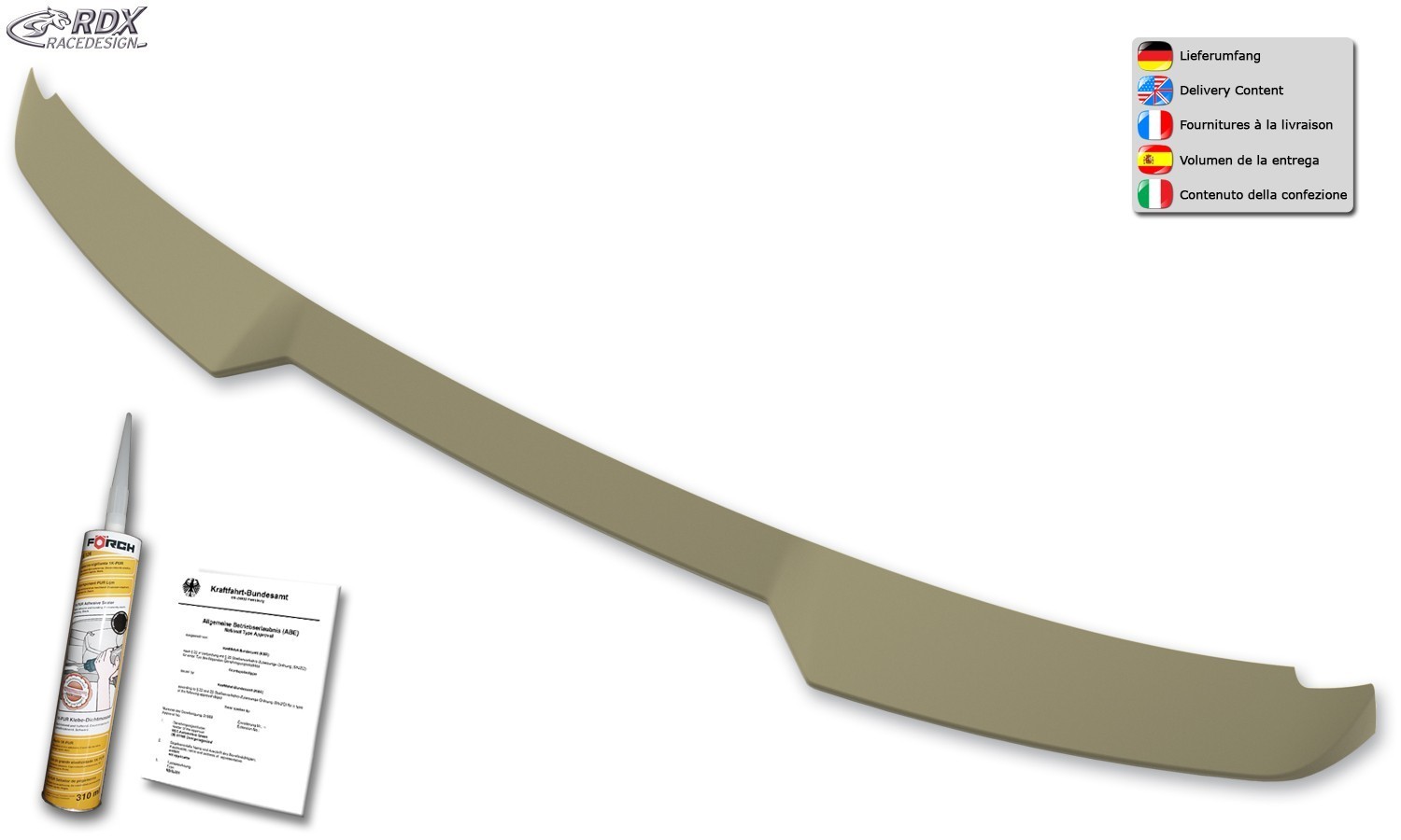 VW Caddy Rear spoiler 2021-> with hatch - Caddy spoiler