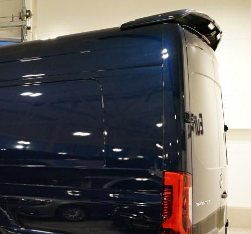 M-B Sprinter W907 Rear spoiler with black pipes - W907 spoiler