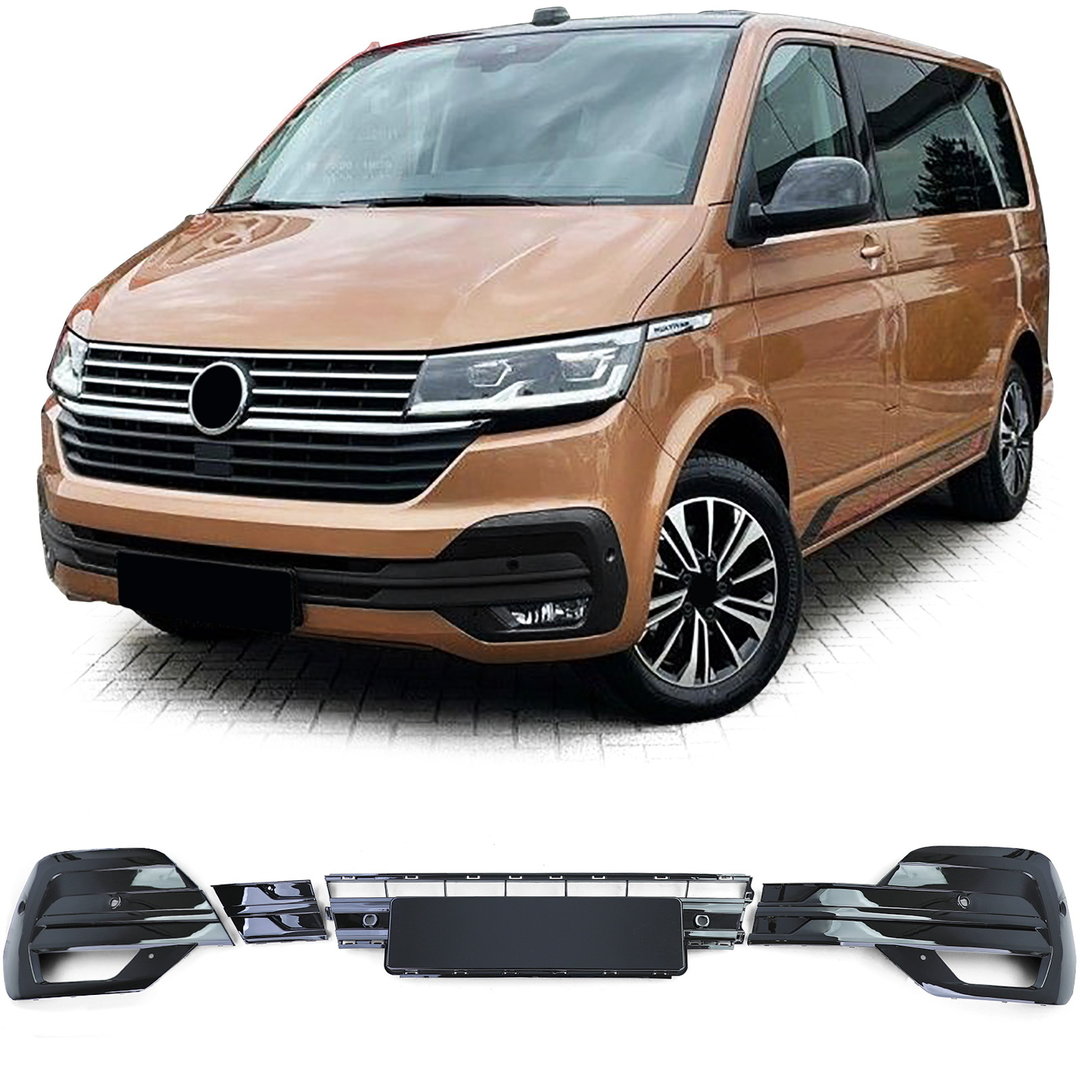 VW Transporter T6.1 Glossy black plastic parts of front bumper