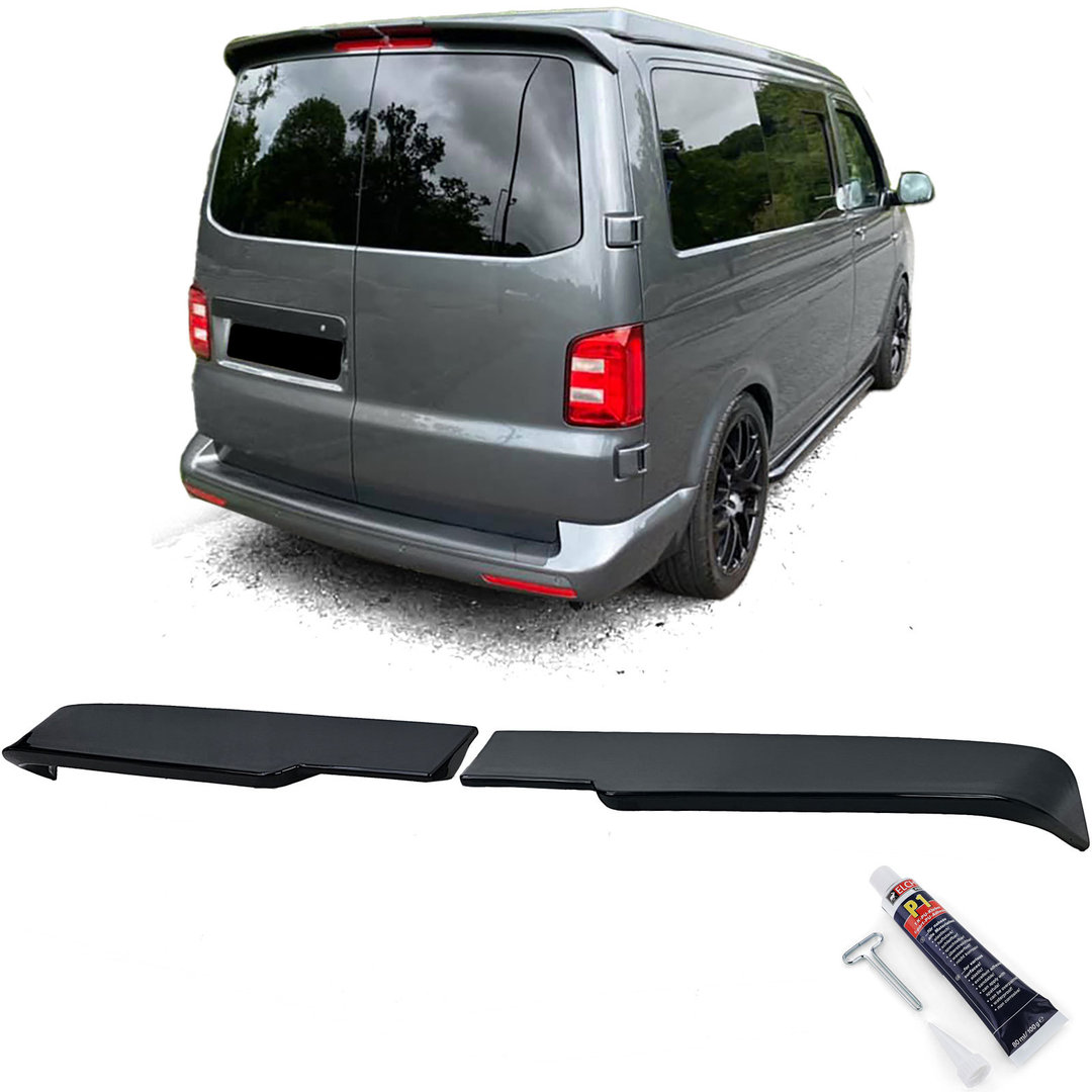 VW Transporter T6 Black rear spoiler (Double door) - Tuningparts-