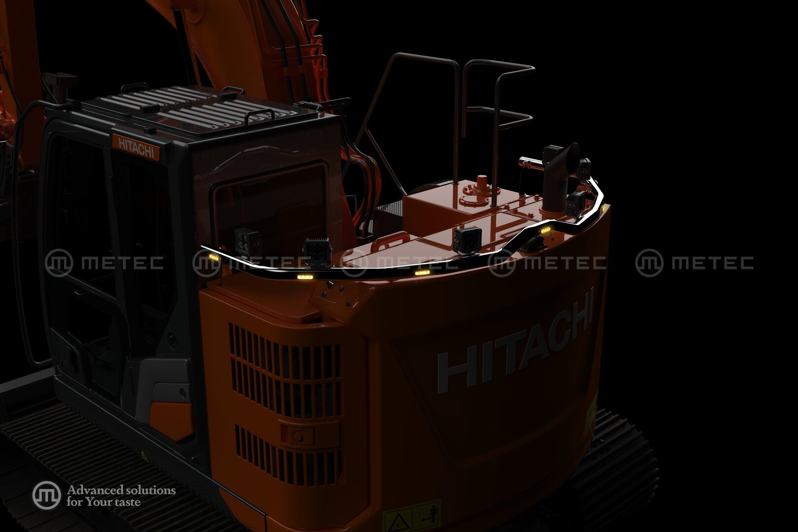 Hitachi ZX135US-7 Counterweight LED bar - Lamp holder